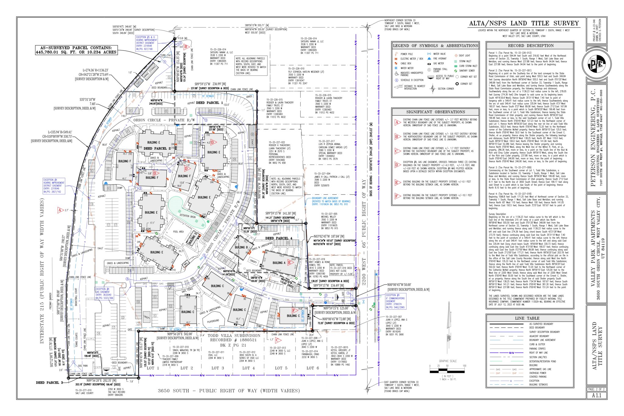 Alta/NSPS Land Title Survey - Peterson Engineering, P.C